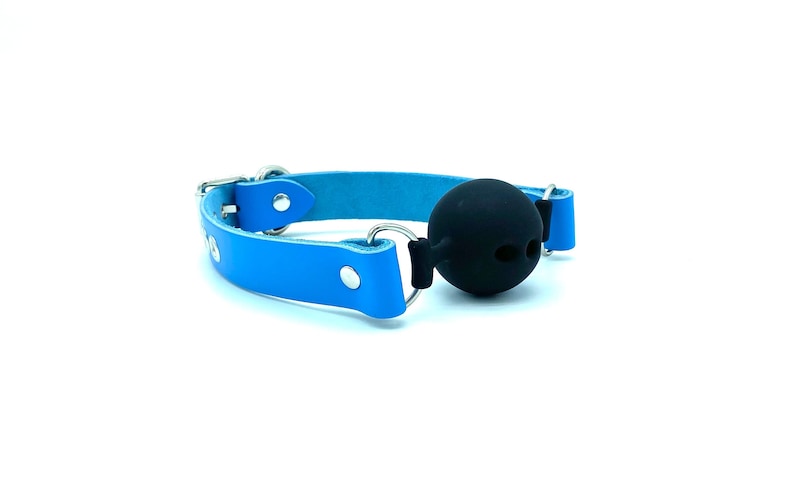 Leather Ball-Gag "Candice", Mouth Restraint Pink, Breathable Gag 1.75 ...